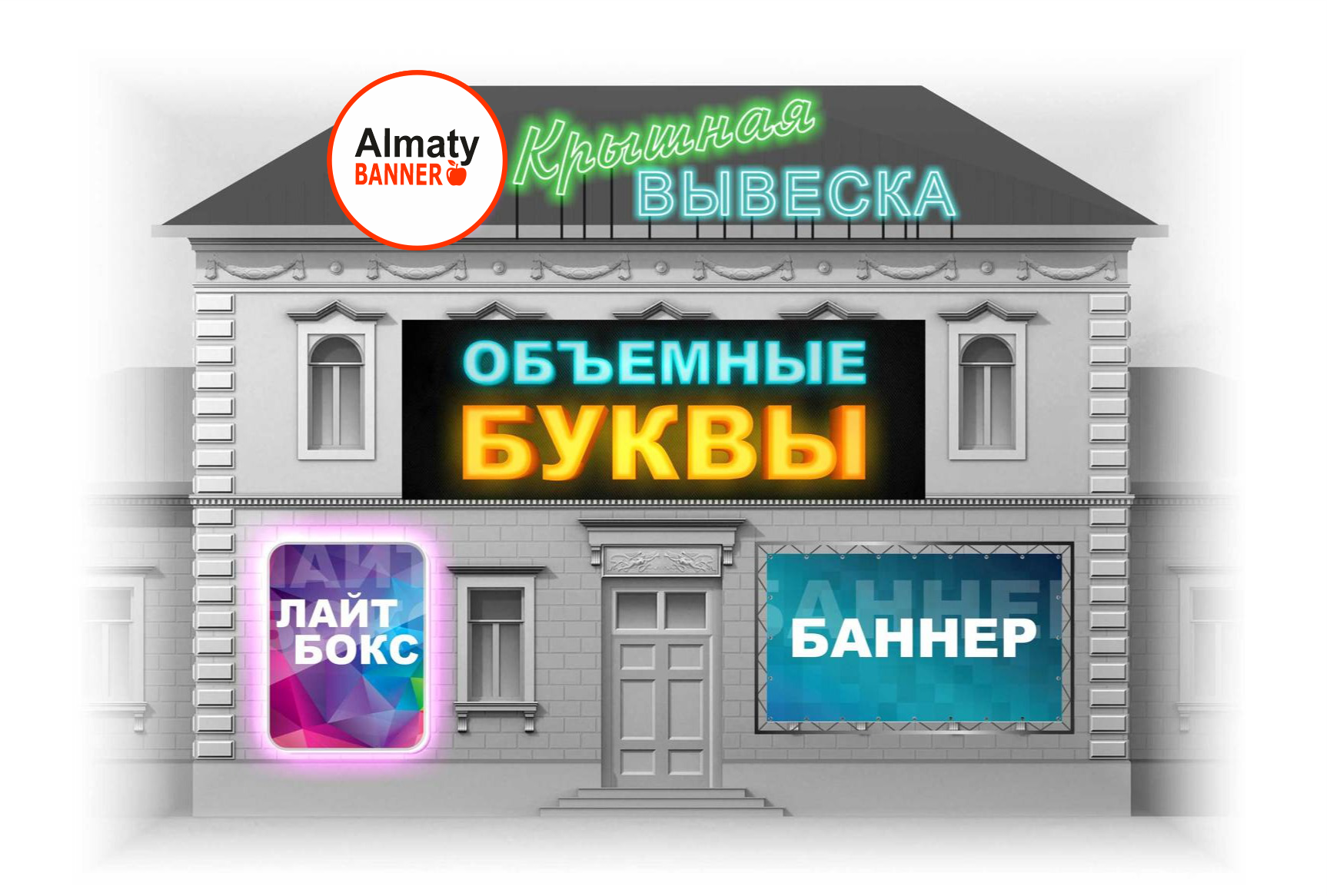 Заказать вывеску в Алматы